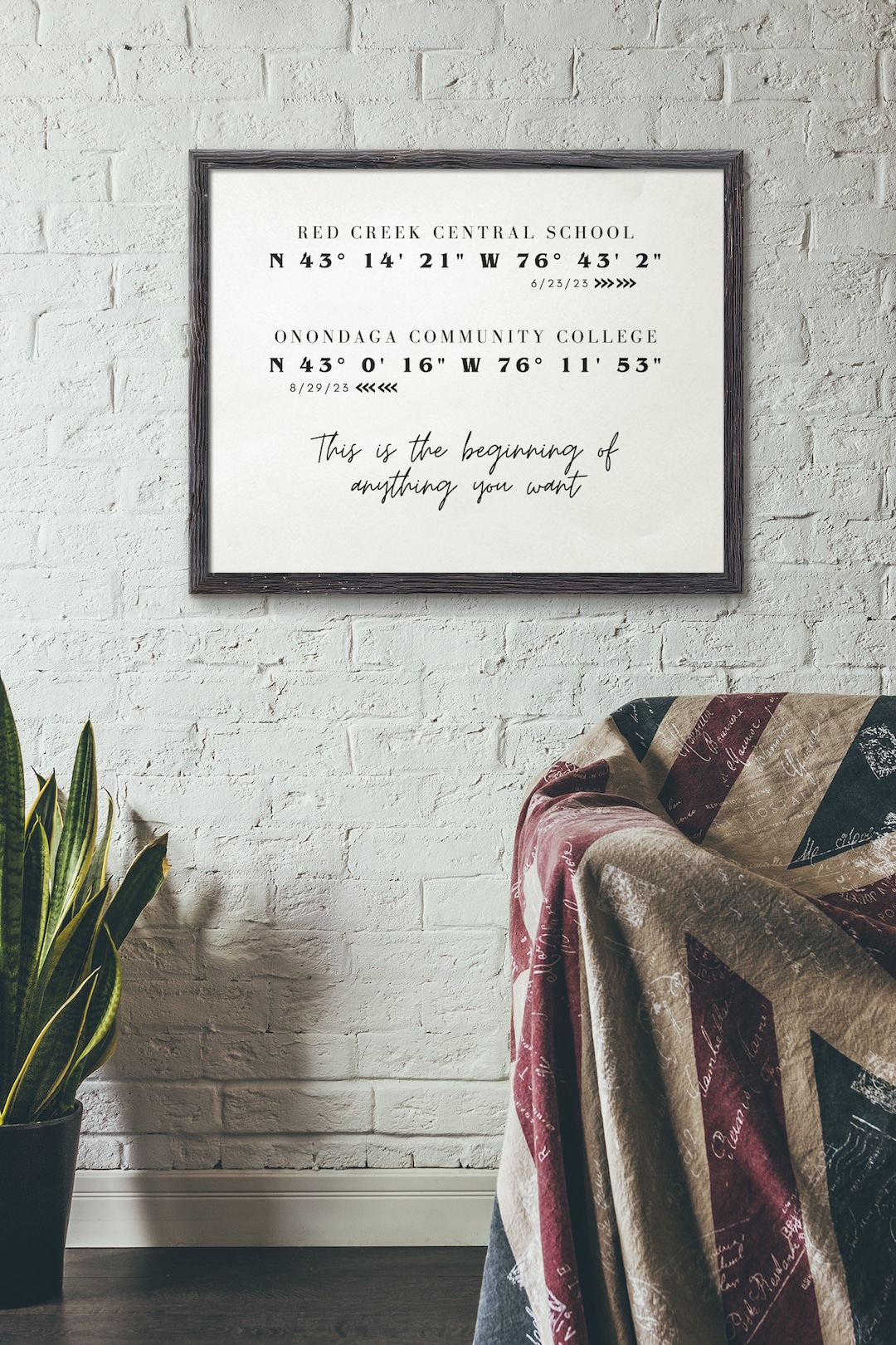 Personalized Print Graduation Gift Custom High School College GPS ...