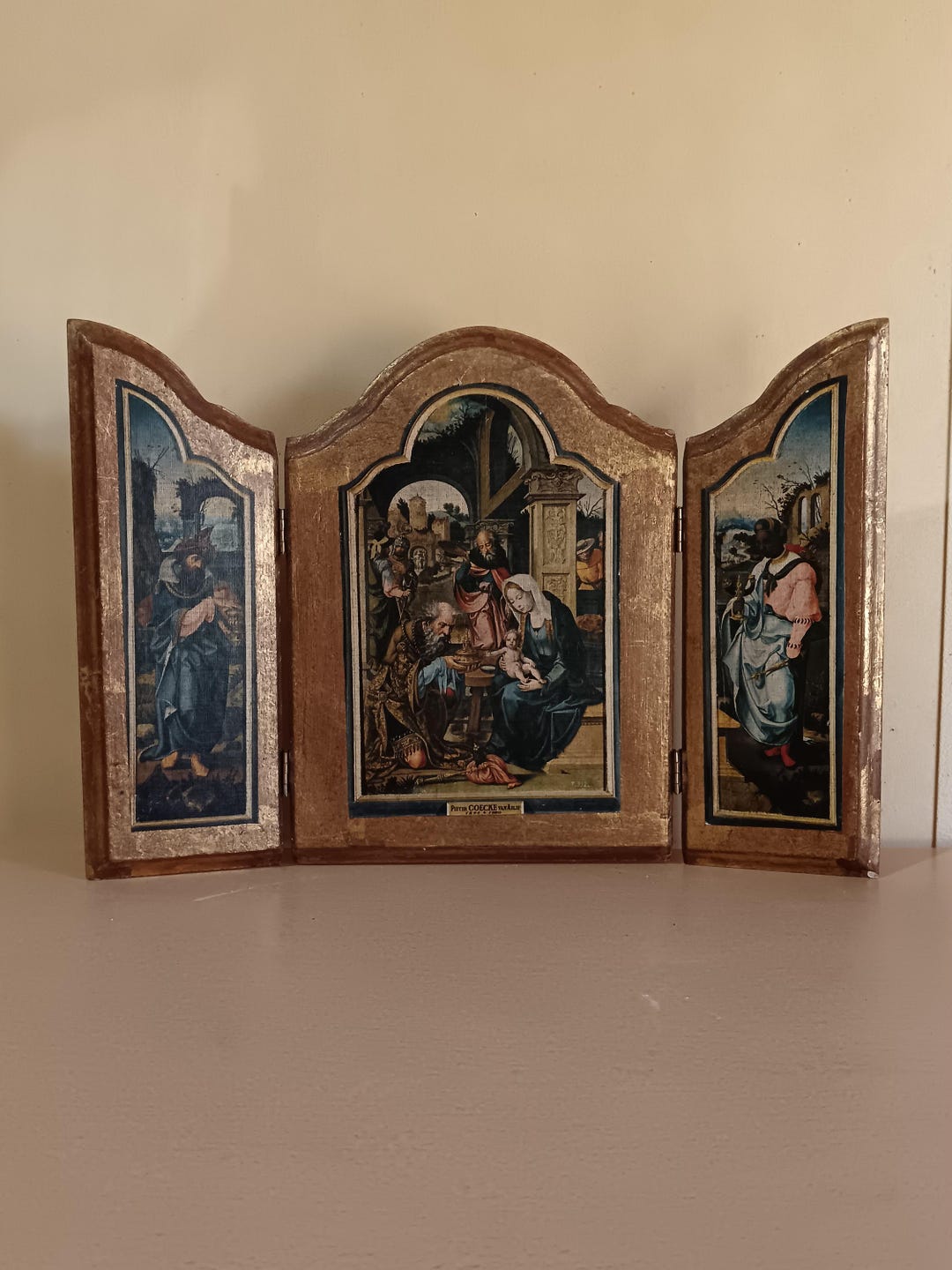 Antique Religious Triptych, Triptych With Religious Images, Virgin, - Etsy