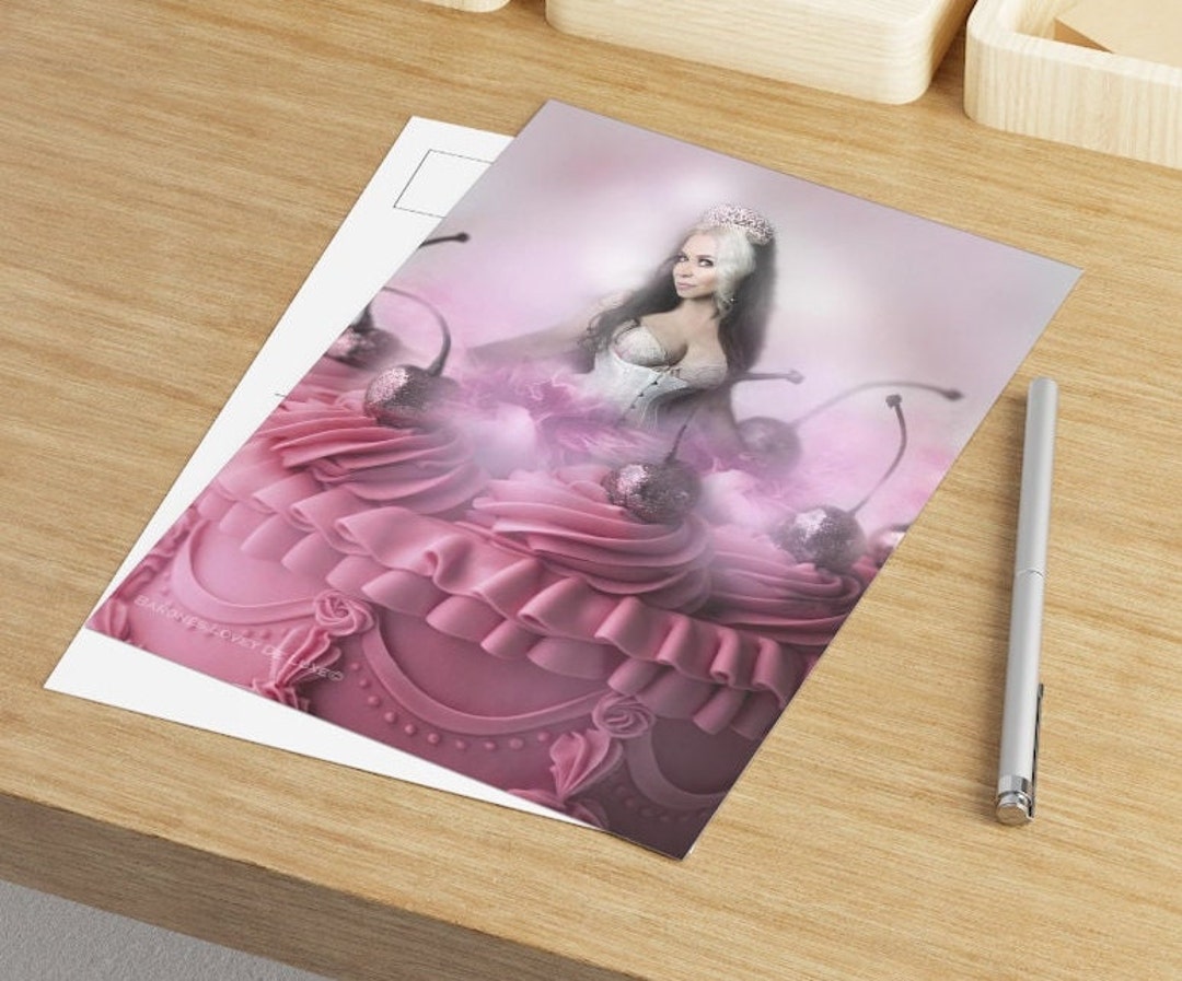 Pinup Cake Fine Art Postcards Pink Piinupgirls - Etsy