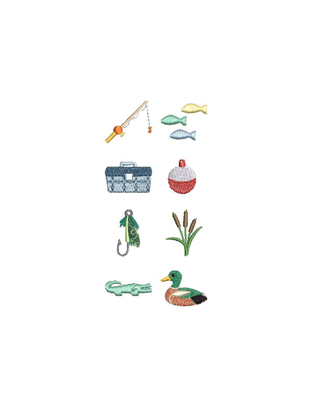 Boys Outdoor Mini Embroidery Set – 8 Fishing Designs, Southern Preppy ...