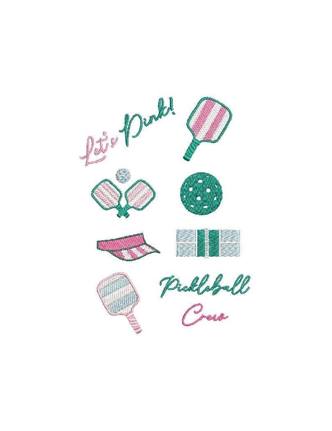 Set of 8 Pickleball Mini Embroidery Designs, Pickleball Machine ...