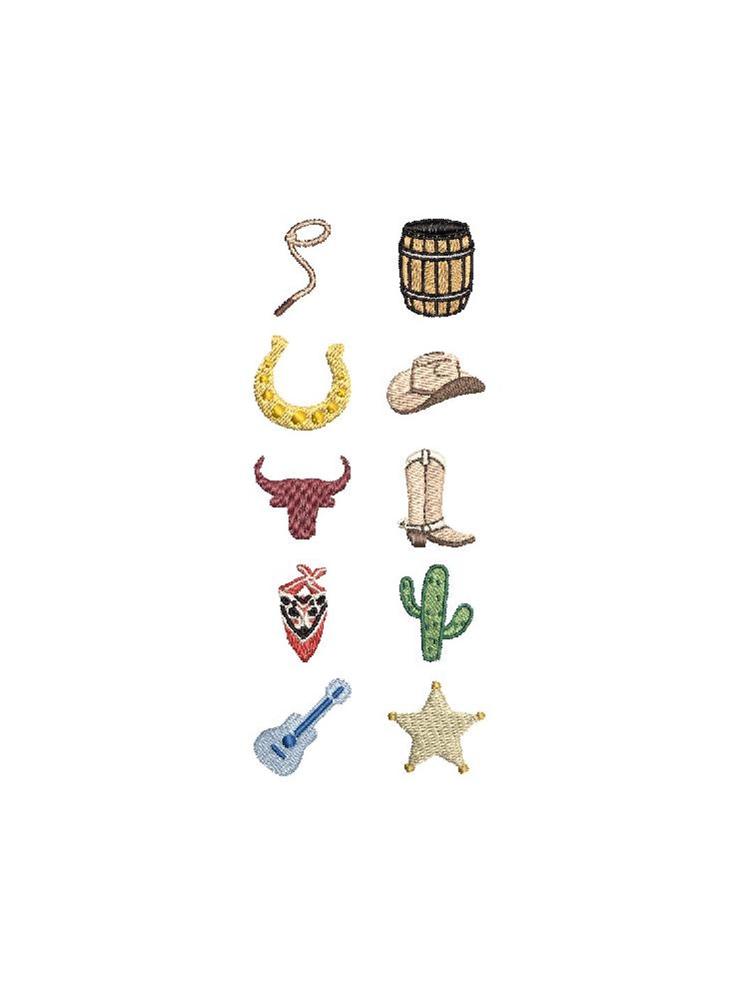 Set of 10 Western Style Embroidery Designs, Chic Cowboy Cowgirl ...