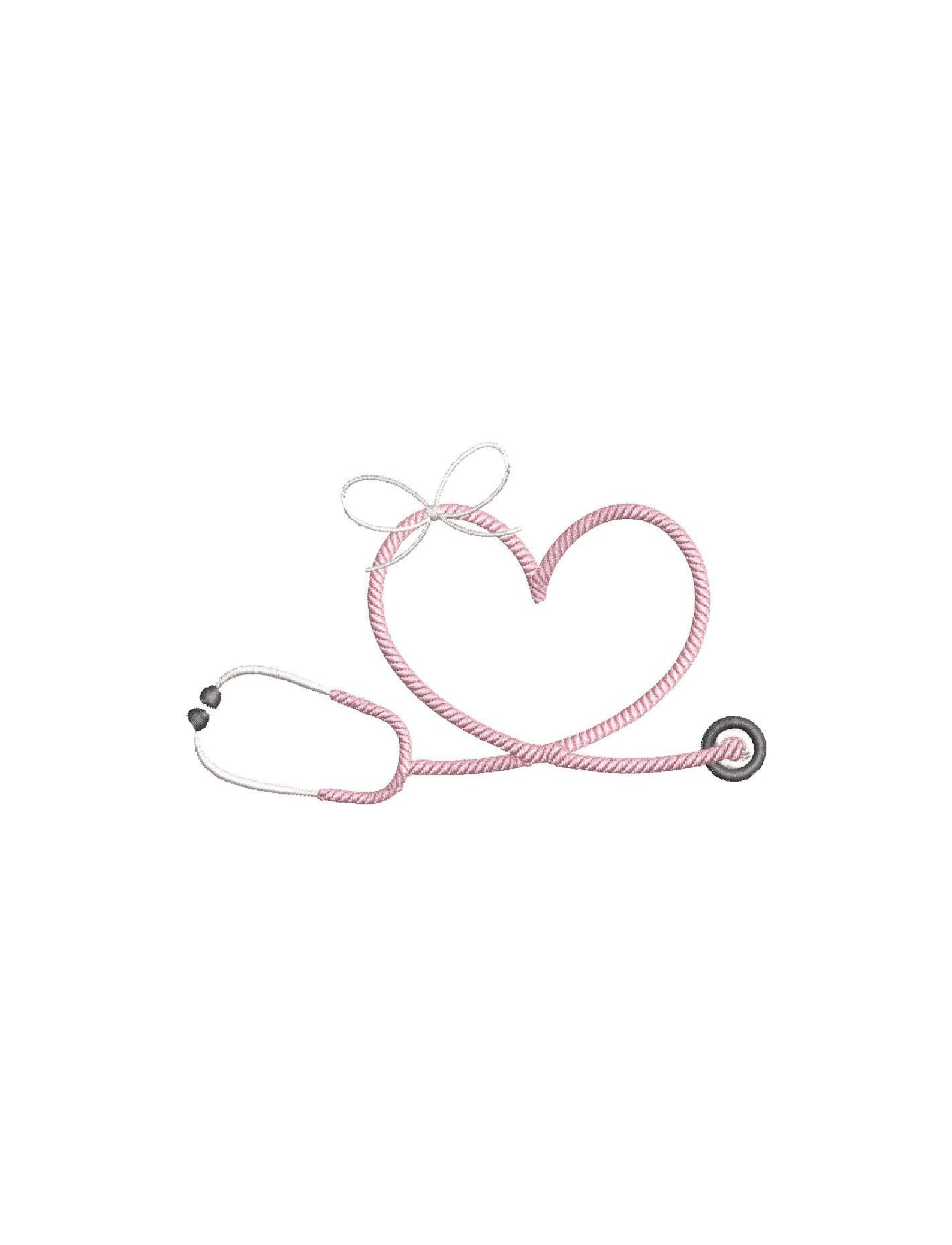 Nurse Embroidery Design, Heart Bow Nursing Stethoscope Machine ...