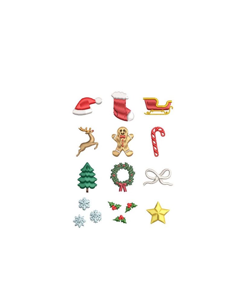 Christmas Mini Embroidery Design Set – Build Your Own 12 Pack | Tree ...