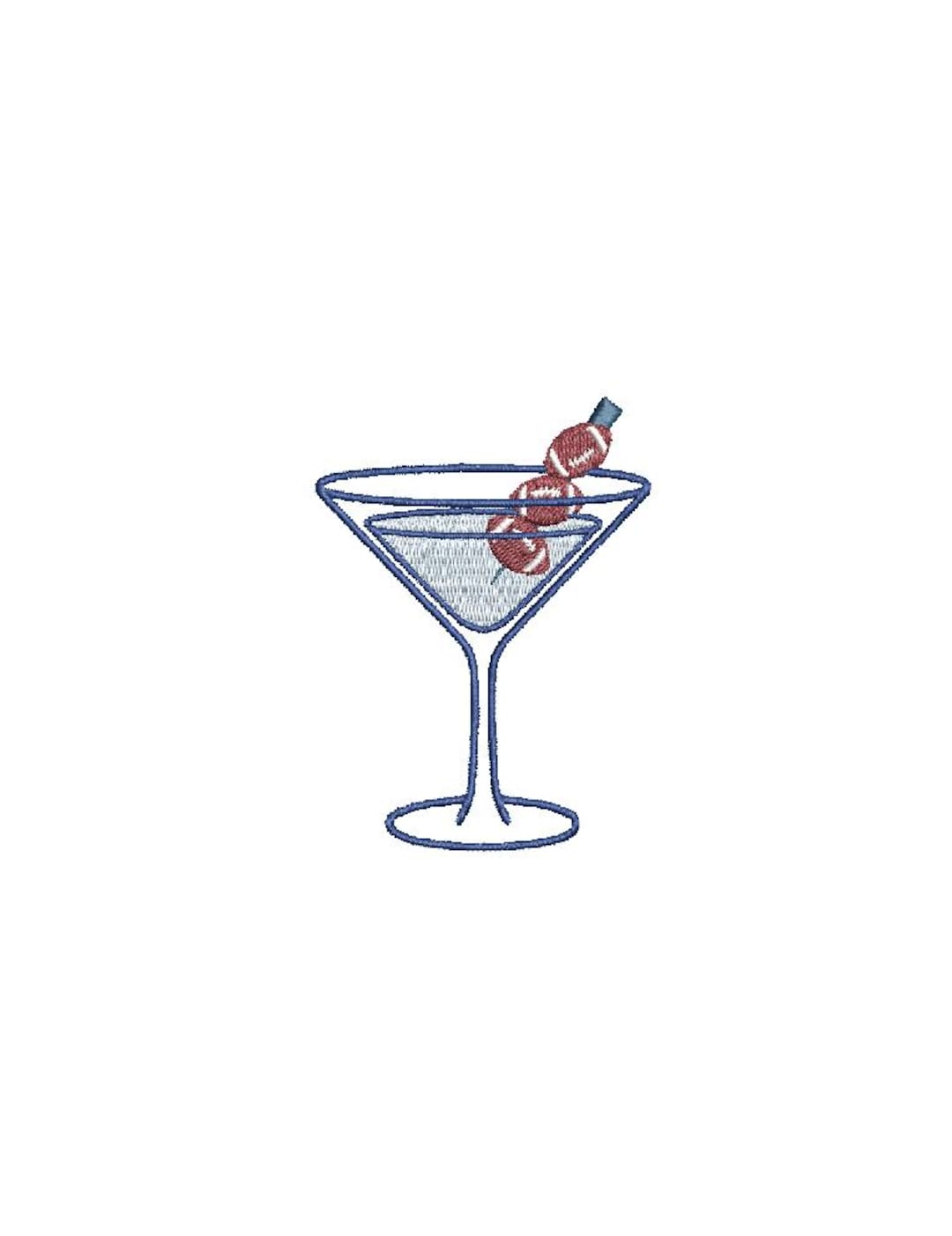 Football Martini Drink Embroidery Design, Football Sports Fall Cocktail ...