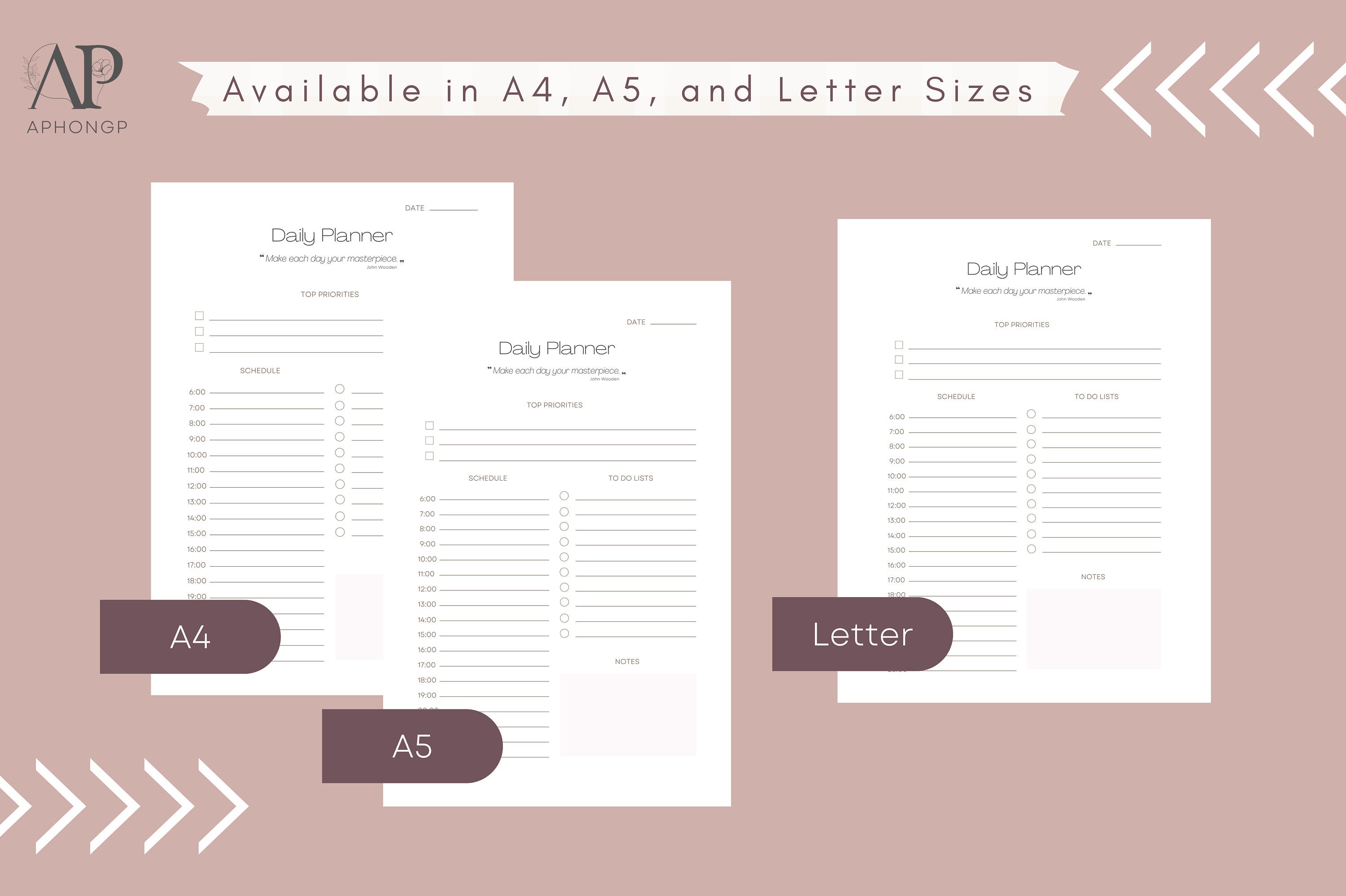 Printable Inspirational Quote Daily Planner + Daily Note Template | 31 ...
