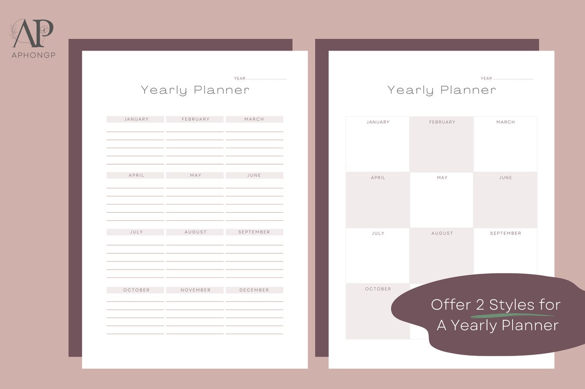 Printable 2022 & 2023 Calendars and Yearly Planners Digital Calendars ...