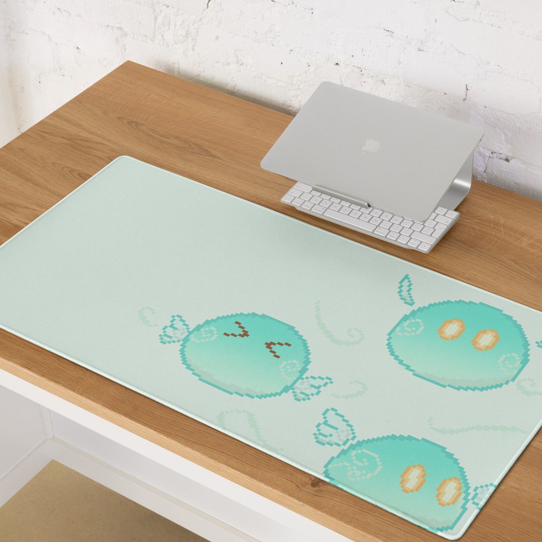 Genshin Impact Pixel Art Anemo Slime Gaming Mousepad Blue Green Gaming ...