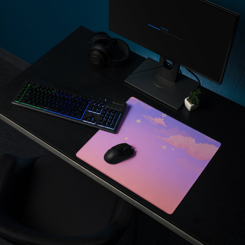 Purple and Pink Dreamy Sunset Pixel Art Gaming Mousepad - Etsy