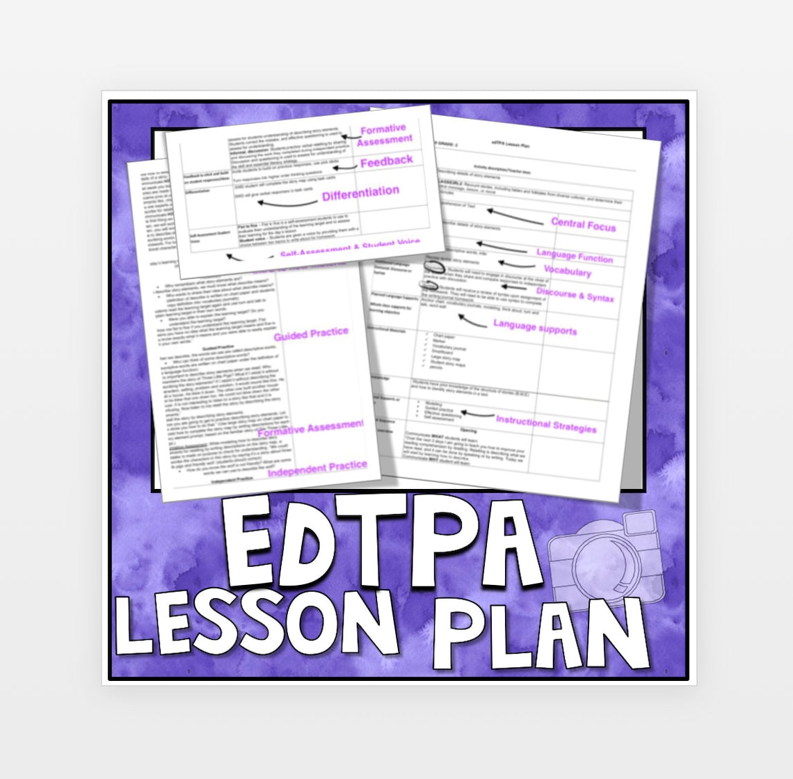 Edtpa Lesson Plan - Etsy