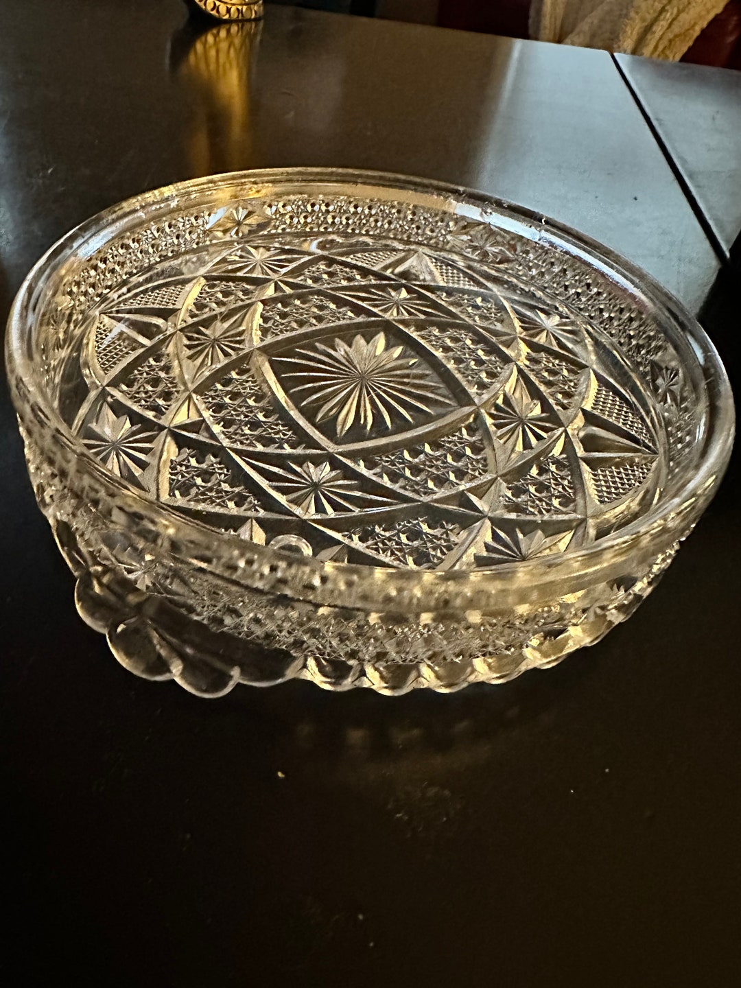 EAPG Bryce Higbee ANONA Button Star Panel Pattern Glass Dresser ...