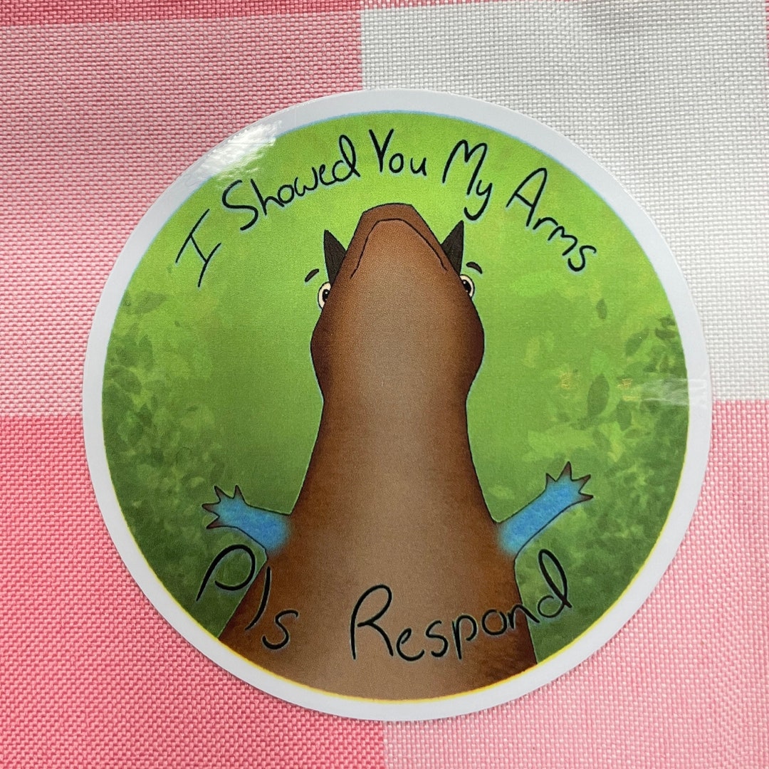 Carnotaurus "i Showed You My Arms, Please Respond" Dinosaur Sticker - Etsy