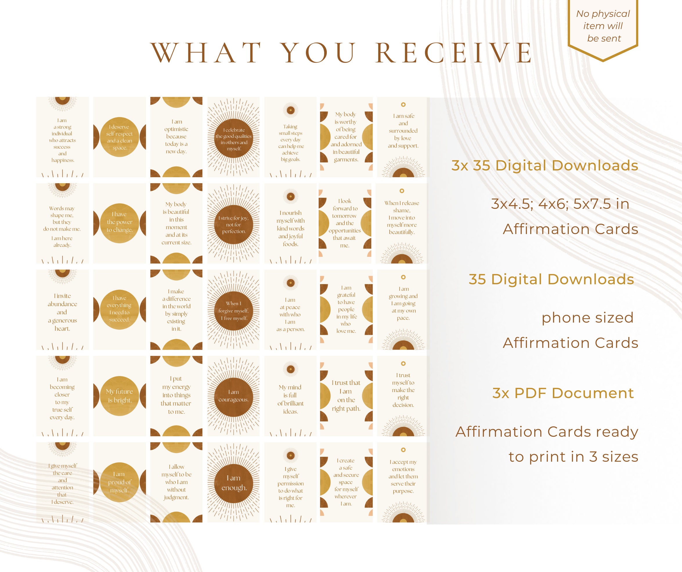 Set of 35 Daily Affirmation Printable Cards Digital Download - Etsy