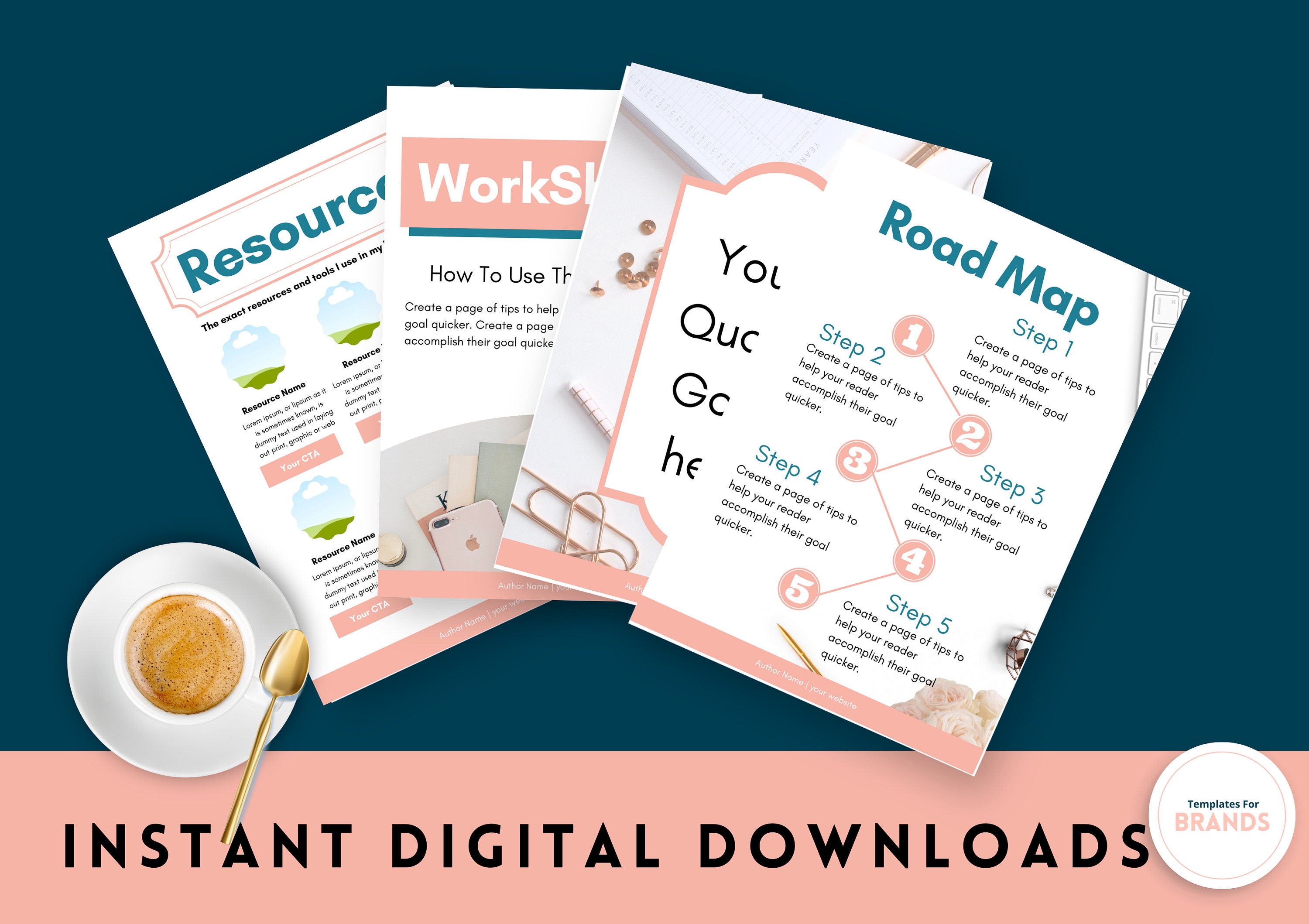 Editable in Canva Ebook Template - Course Workbook Template - Checklist ...