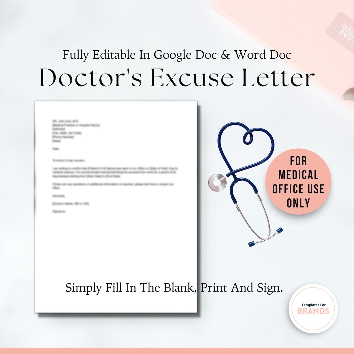 Doctor Excuse Template and Letter: Notes for Work - Get Your Doctor ...