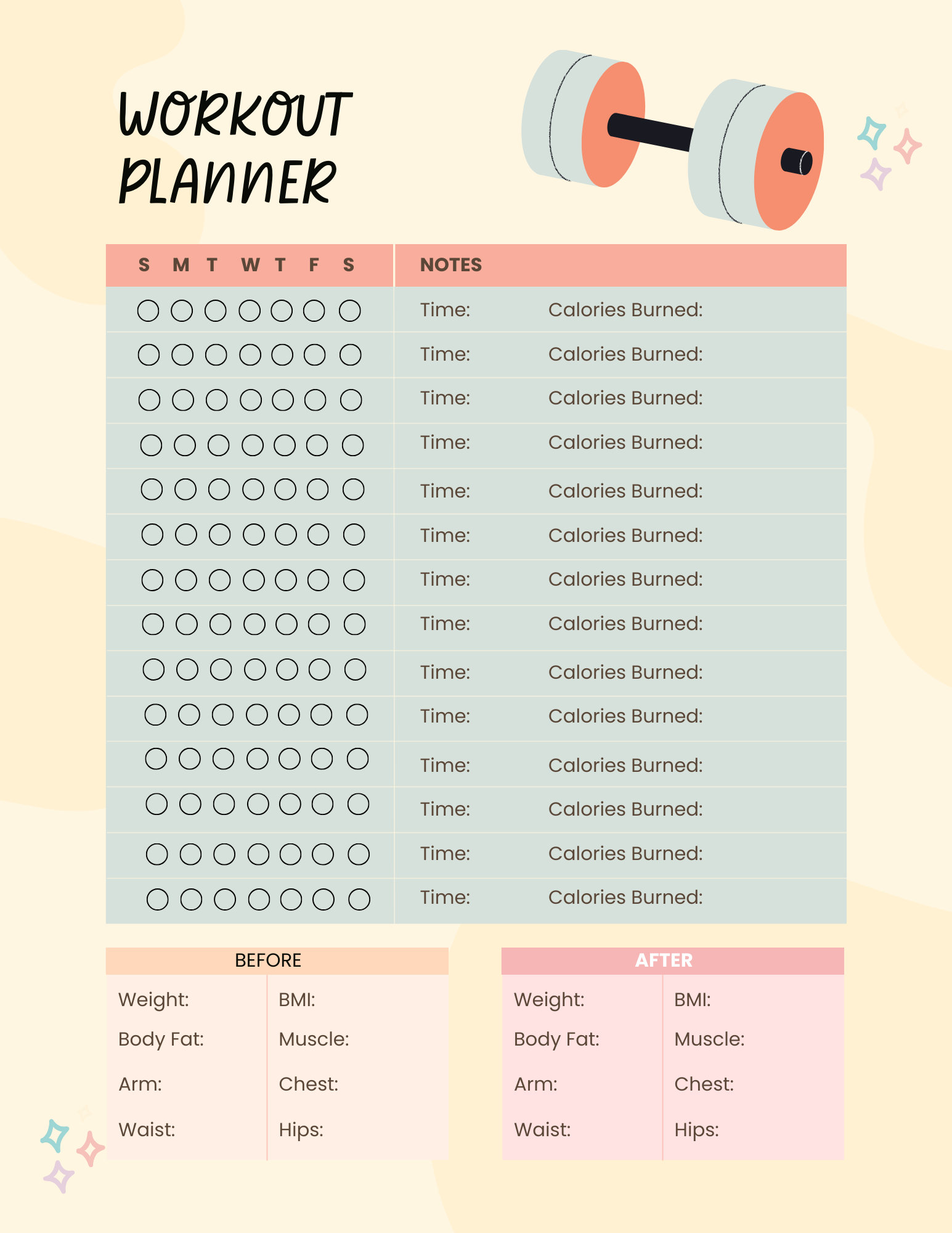 Workout Planner - Etsy