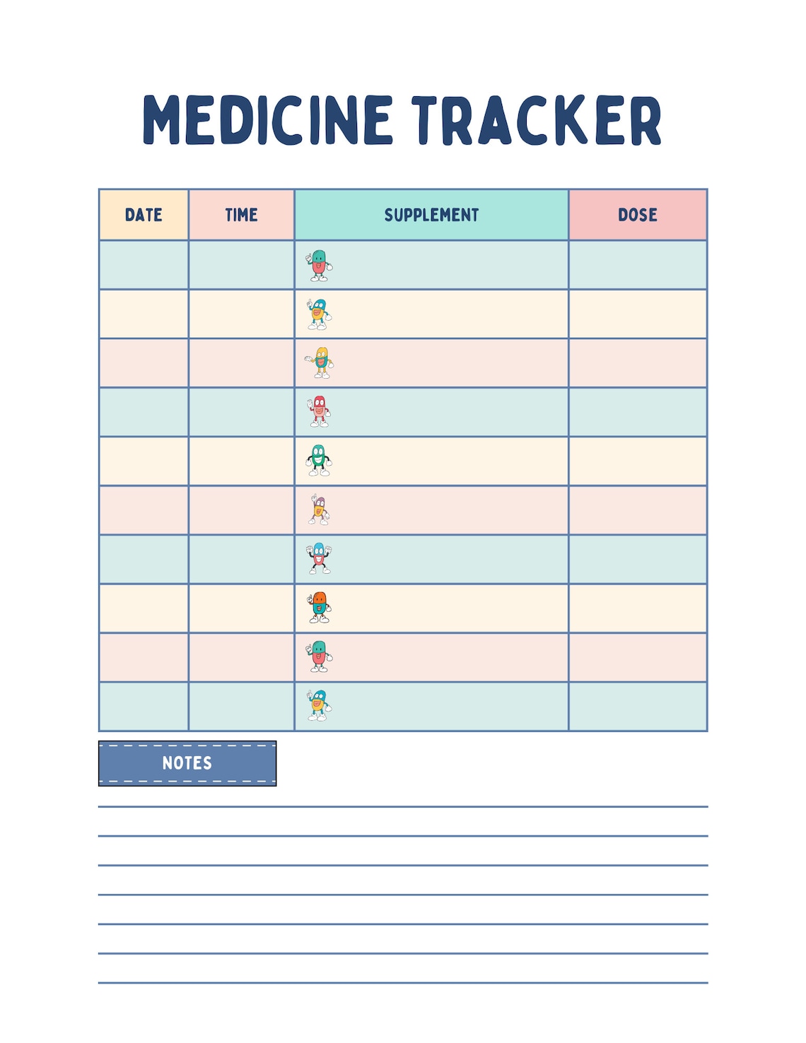 Medicine Tracker, Health, Life, Fitness, Gym - Etsy