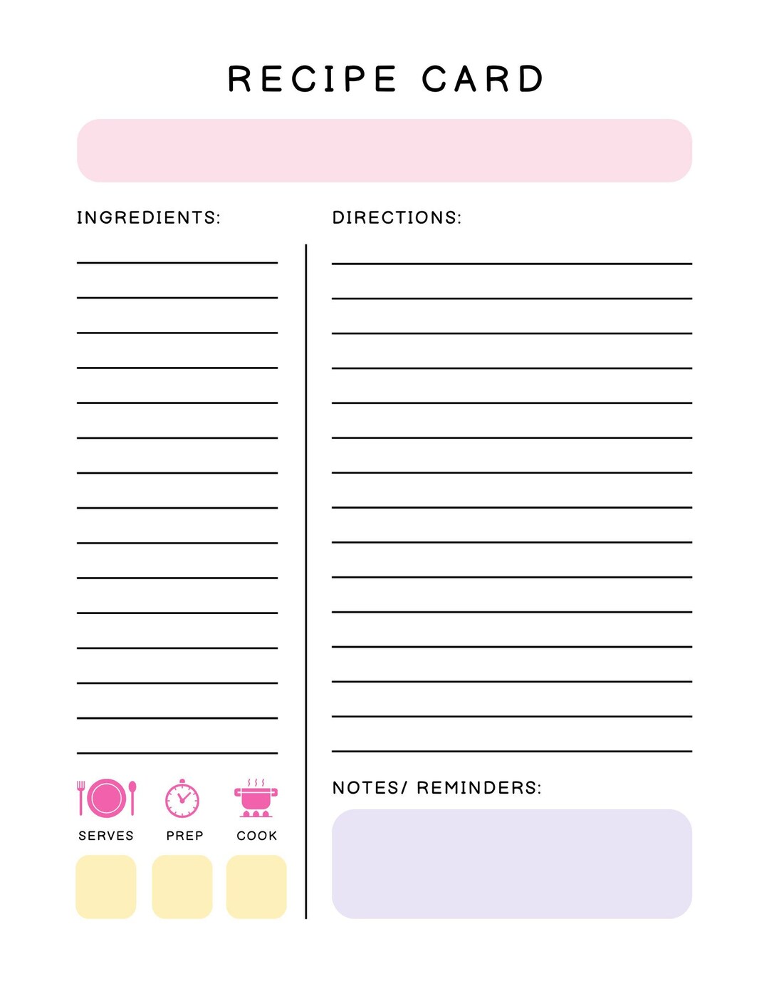 Recipe Card - Etsy