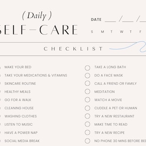 Self Care Checklist - Etsy