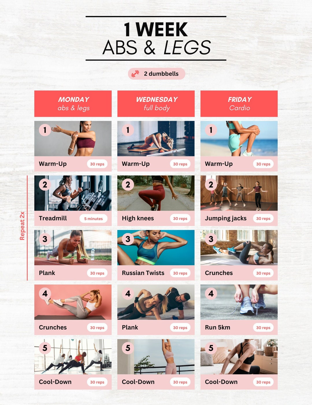 Workout Routine Plan - Etsy