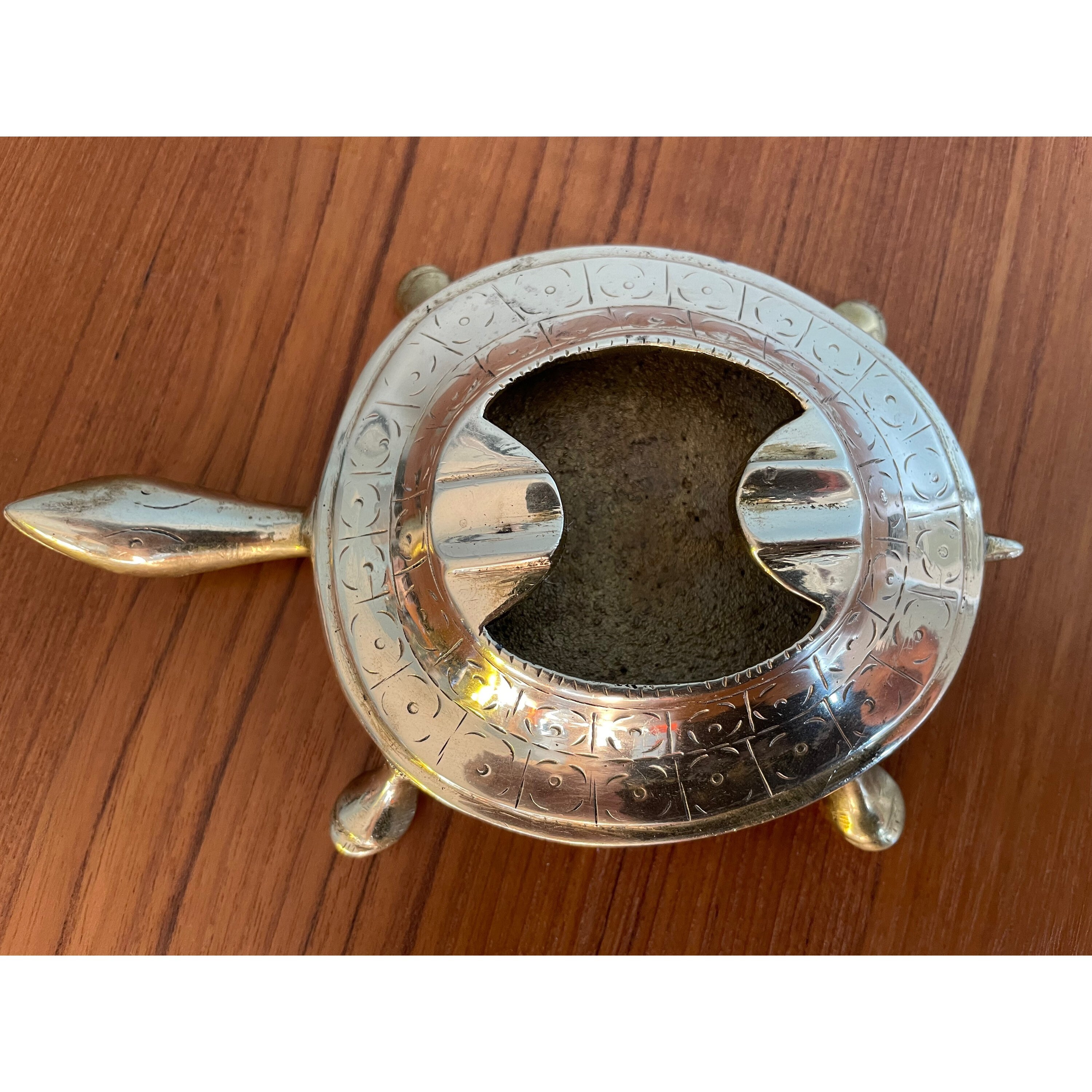 Vintage Brass Turtle Ashtray, Catch-all, Coin or Trinket Dish, Tortoise ...