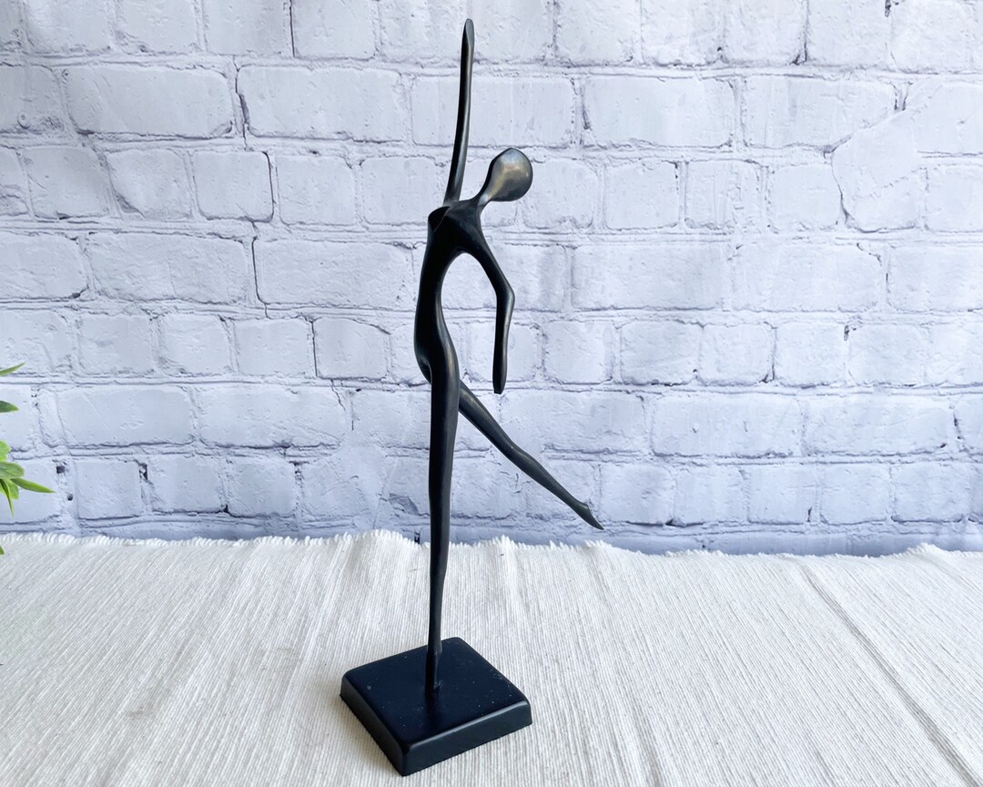 Vintage Bodrul Khalique, Black Metal Bronze Ballet Dancer Sculpture ...