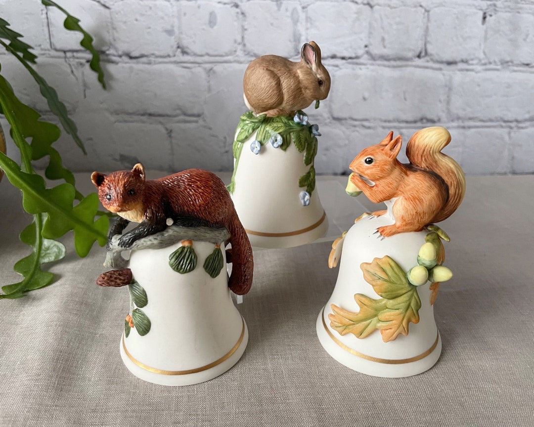 3 Vintage Peter Barrett Porcelain Bells, Baby Woodland Animal Series ...
