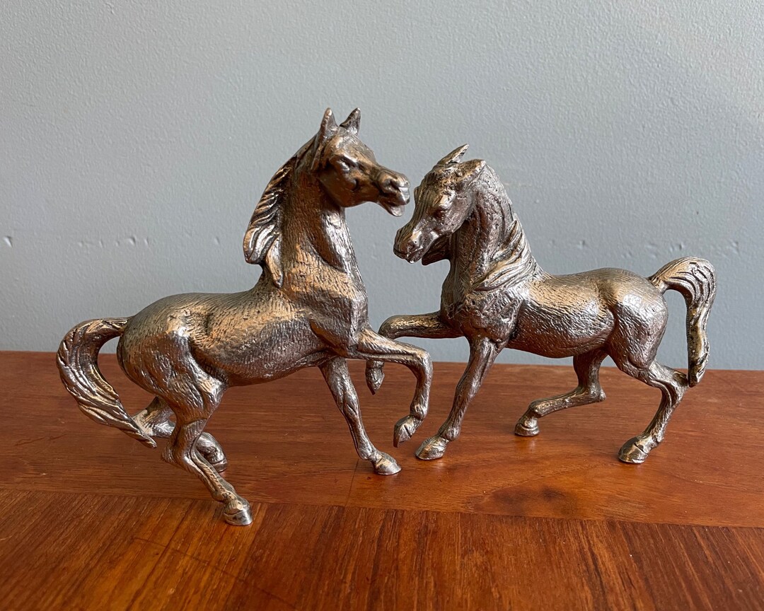 Vintage Silver Horse Statues, Sold Cast Animal Sculptures, Farm Life - Etsy