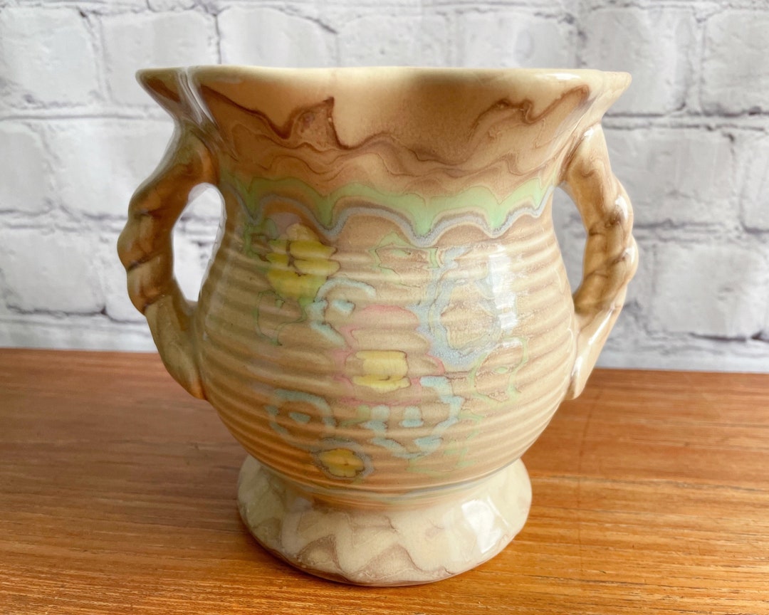 Vintage Beswick Ware Double Handled Pottery Vase England 439, Art Deco ...