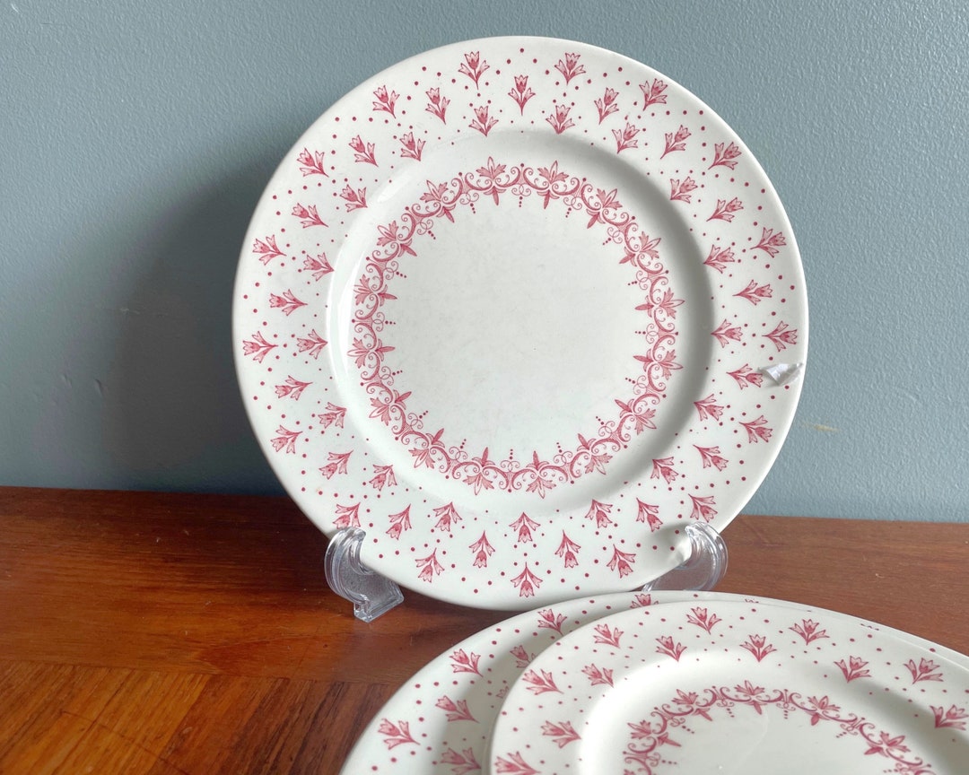 Vintage Red Swinnerton China, Set of 2 Dinner & Salad Plates, Made in ...