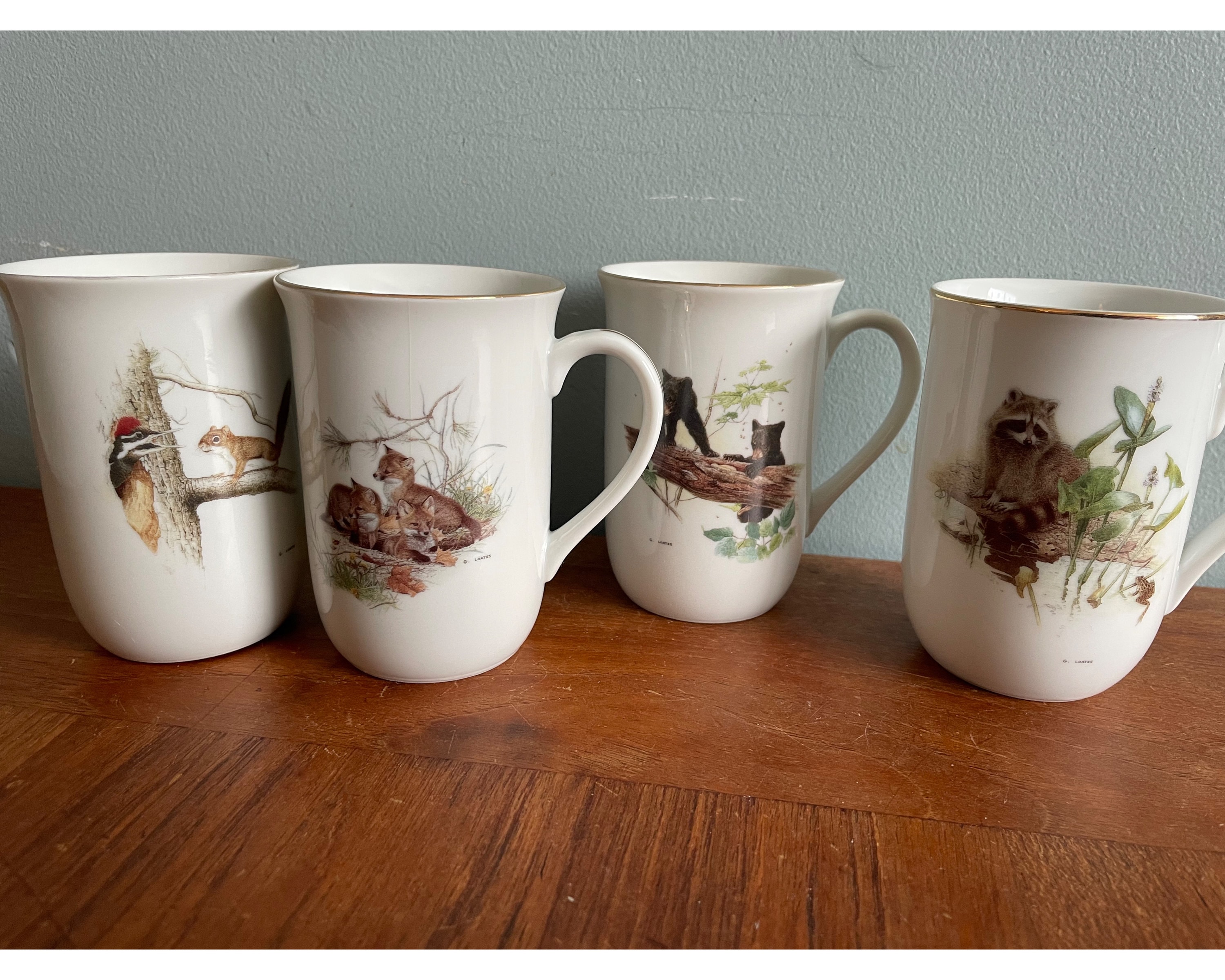 Vintage Glen Loates Wildlife Collection, Coffee & Tea Cups or Mugs, Fox ...
