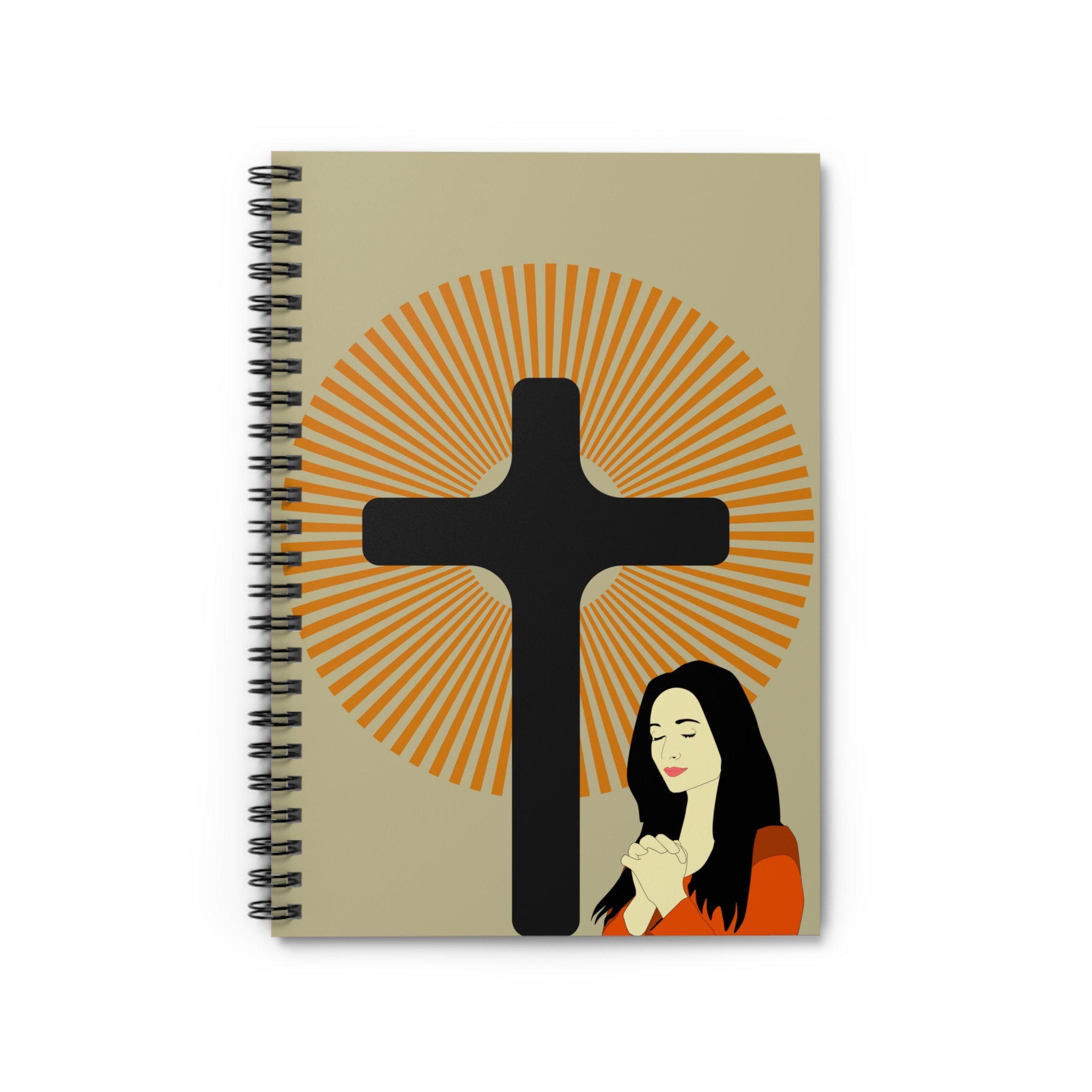 Prayer Journal Spiral Notebook Lined Paper Radiant Cross Divinity Diary ...