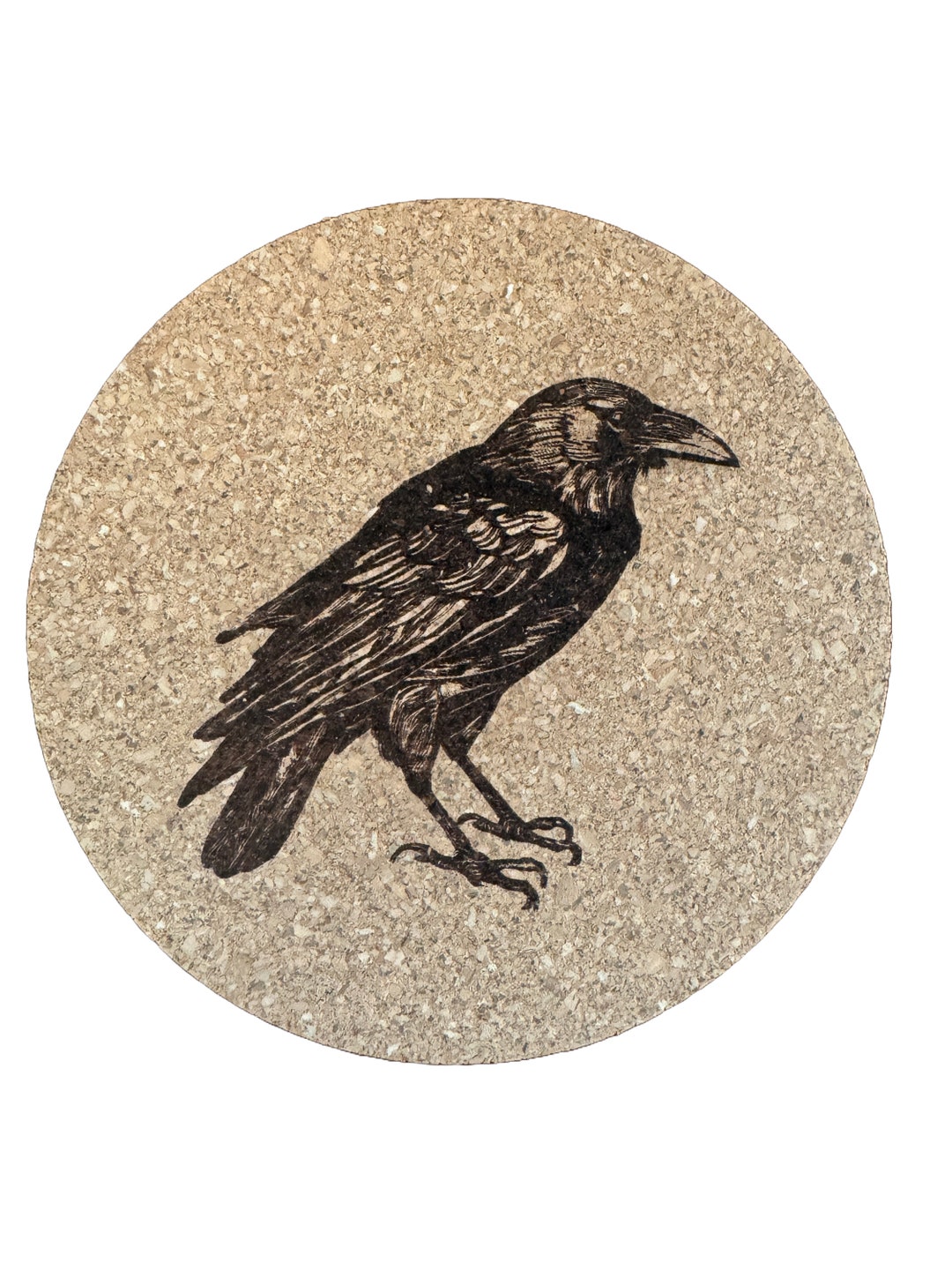 Cork Coaster Raven Set of 4 Dark Academia Round 4” Absorbent Cork ...