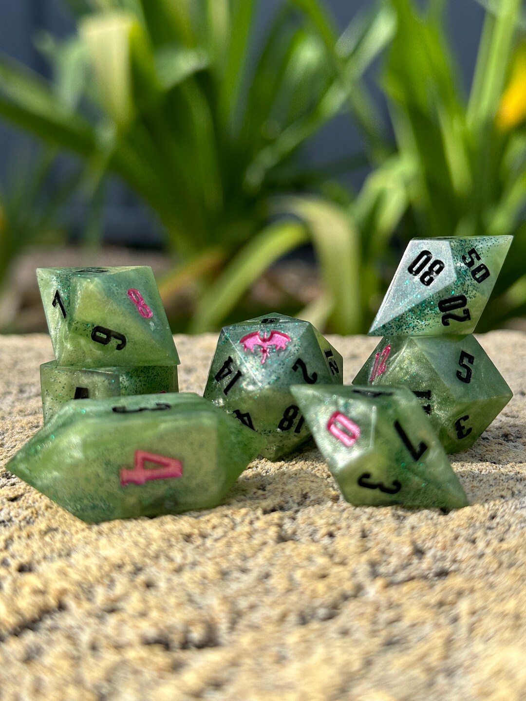 One Short Day Resin Dice Set 7 Crystal D4 Dungeons and Dragons - Etsy