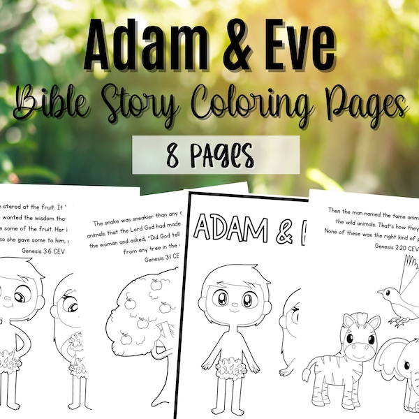 Garden of Eden Coloring Pages - Etsy