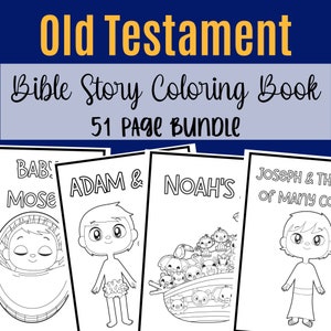 Old Testament Bible Story Coloring Page Book Bundle| Bible Stories ...