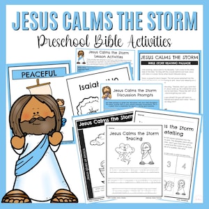 JESUS CALMS the STORM Preschool Bible Lesson Activities| Bible Stories ...