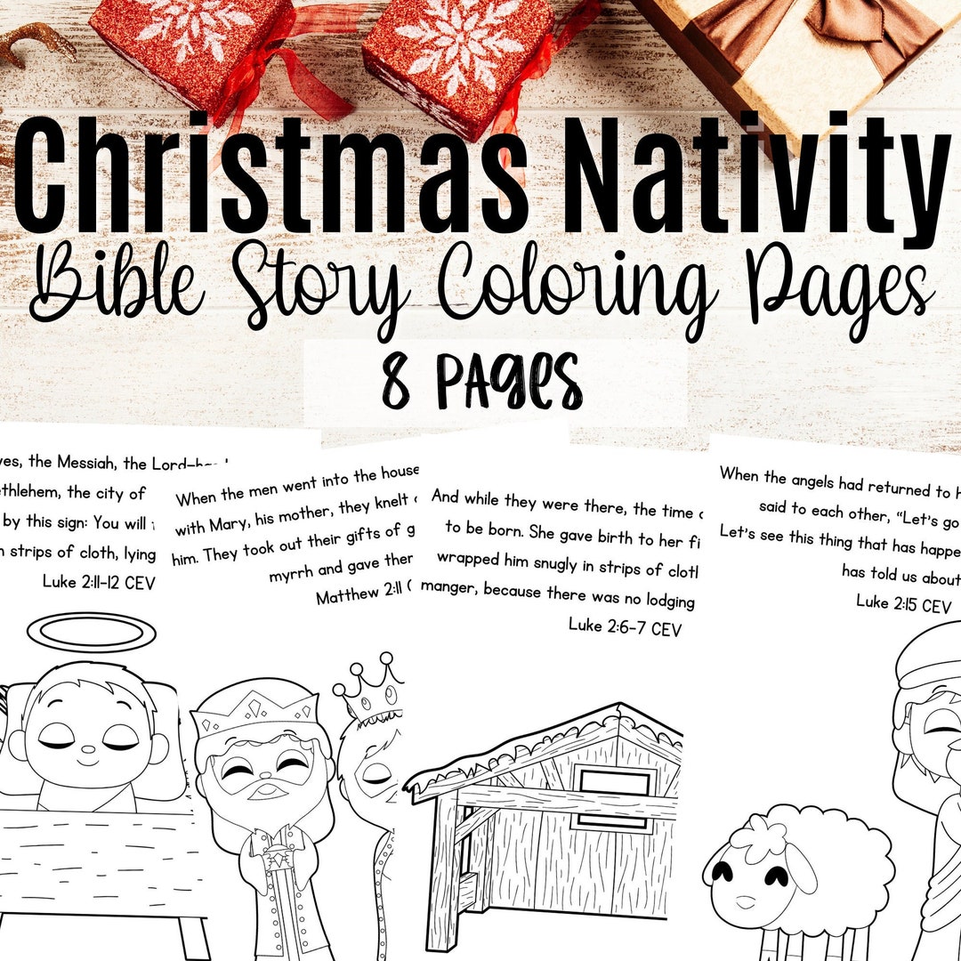 CHRISTMAS NATIVITY Coloring Pages| Bible Stories | Christian Lessons ...