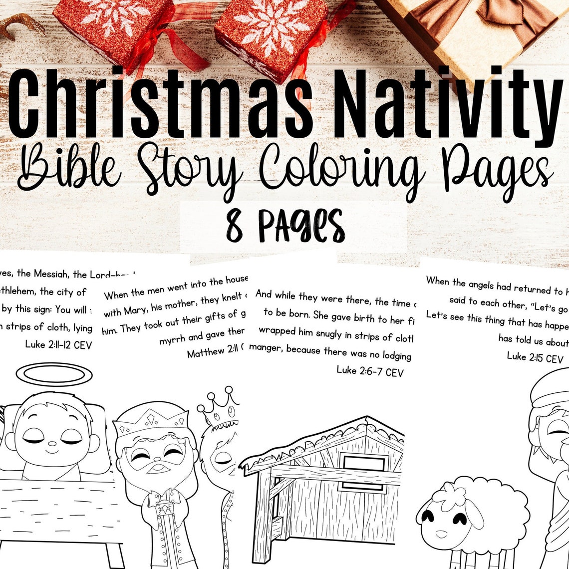 CHRISTMAS NATIVITY Coloring Pages| Bible Stories | Christian Lessons ...