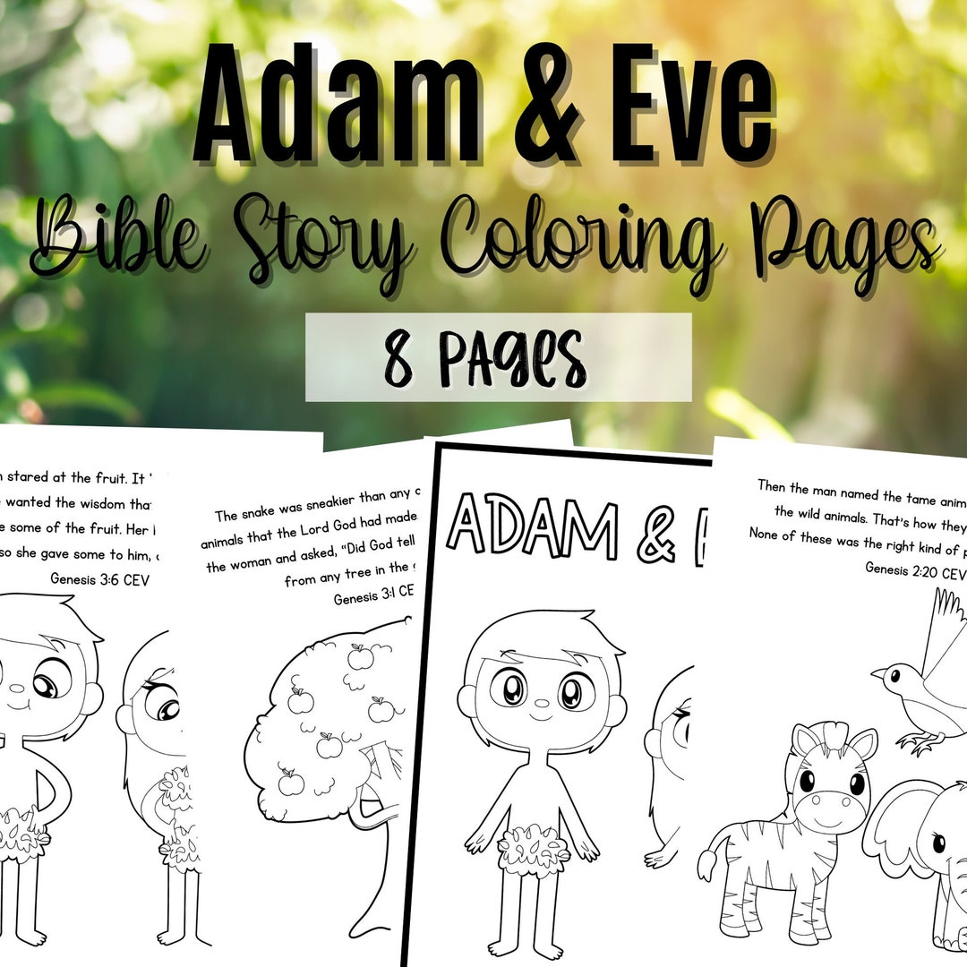 ADAM & Eve Bible Story Coloring Pages| Garden of Eden| Bible Story ...