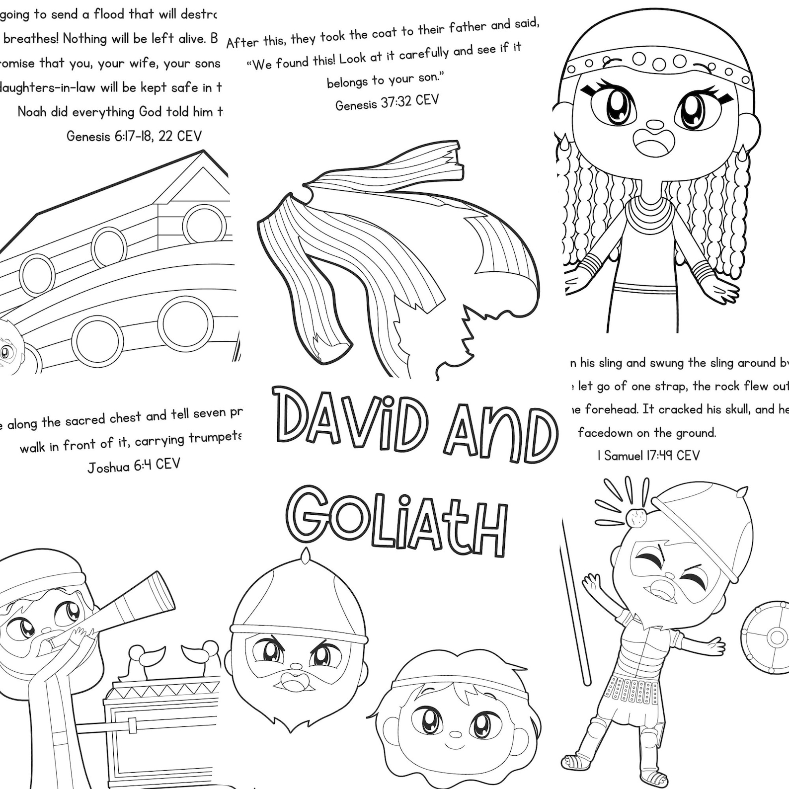 Old Testament Bible Story Coloring Page Book Bundle| Bible Stories ...