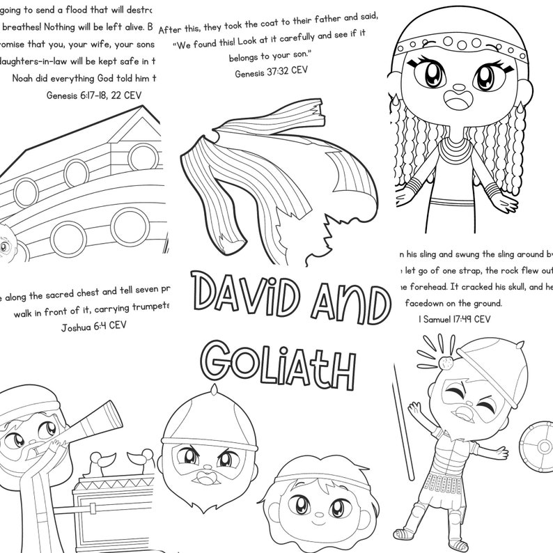 Old Testament Bible Story Coloring Page Book Bundle| Bible Stories ...