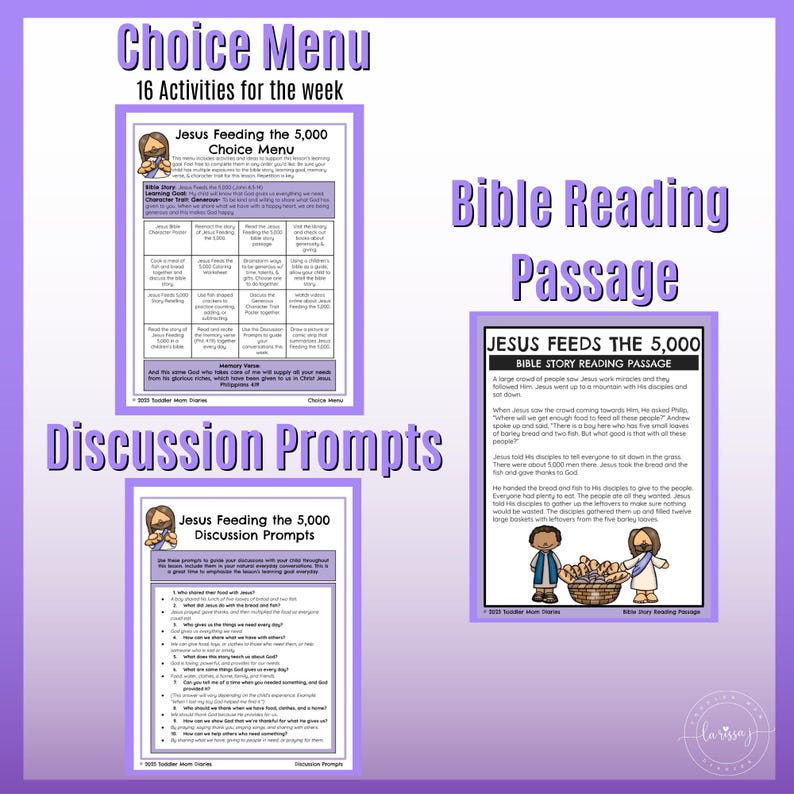 JESUS FEEDING THE 5,000 Preschool Bible Activities| Homeschool ...