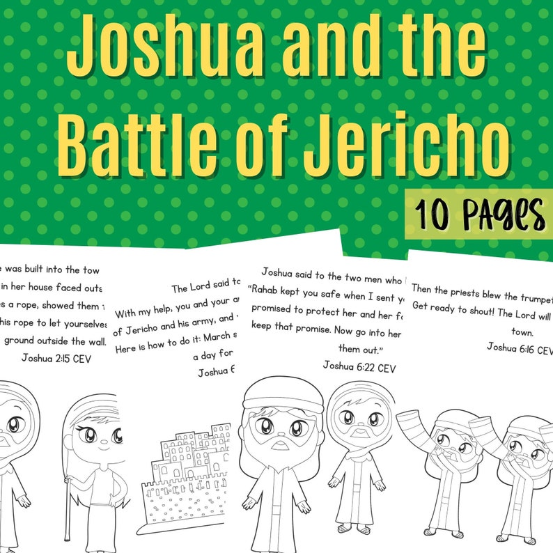 JOSHUA and the Battle of Jericho|bible Story Coloring Pages| Bible ...