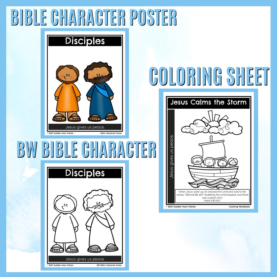 JESUS CALMS the STORM Preschool Bible Lesson Activities| Bible Stories ...