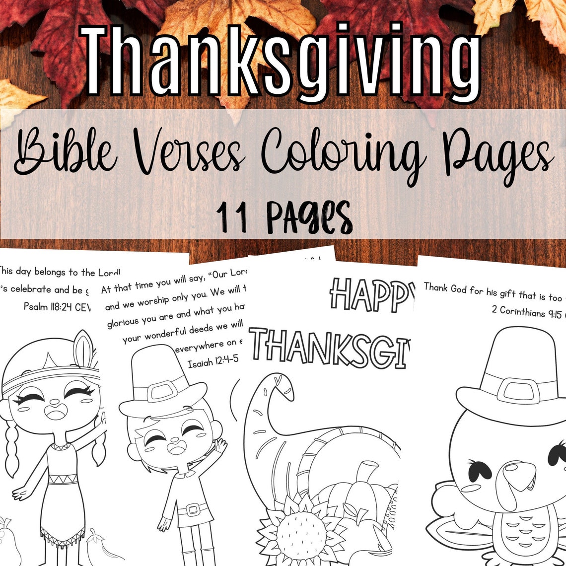 THANKSGIVING Bible Verses Coloring Pages| Bible Verses | Christian ...