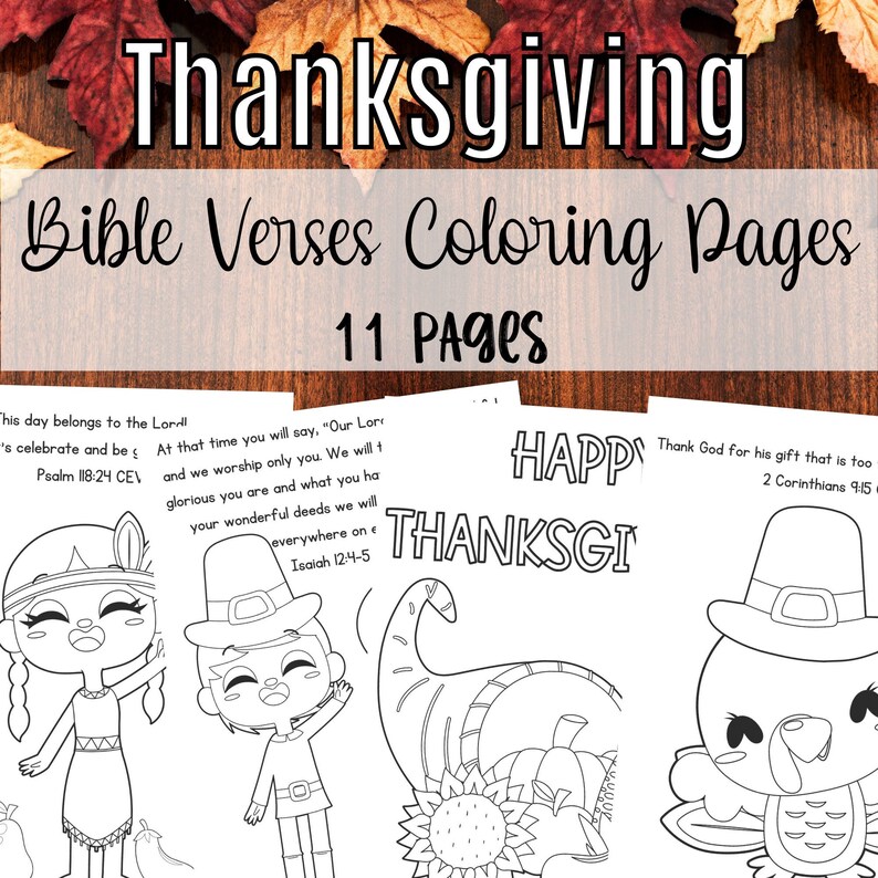 THANKSGIVING Bible Verses Coloring Pages| Bible Verses | Christian ...