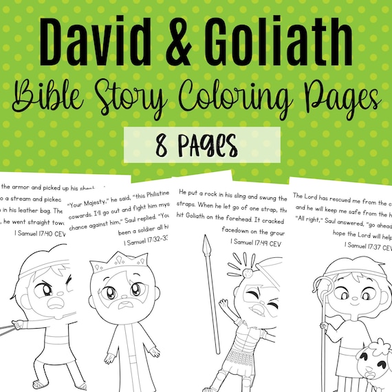 DAVID AND GOLIATH Bible Story Coloring Pages Bible Stories - Etsy UK