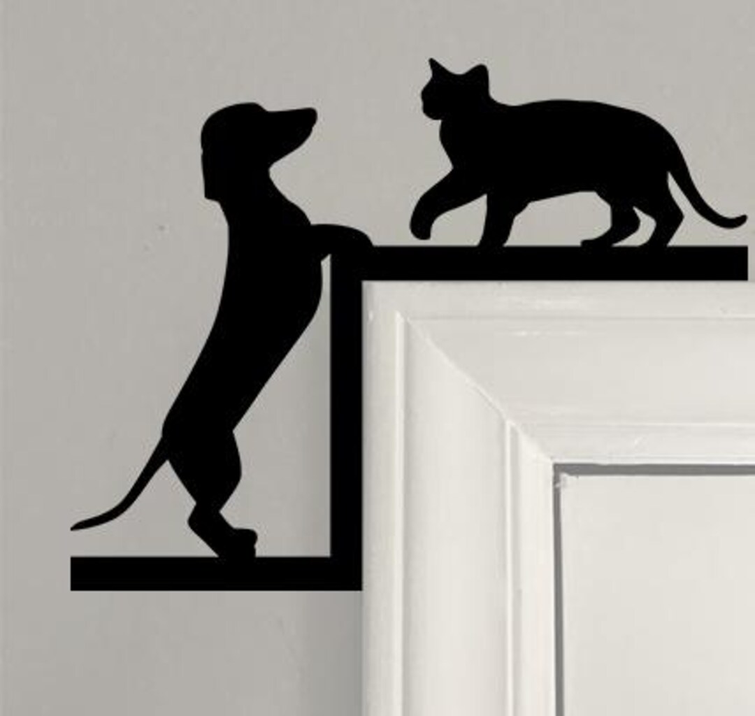 Weiner Dog and Cat Door Corner/ Dog Window Accent / Cat Window Accent ...