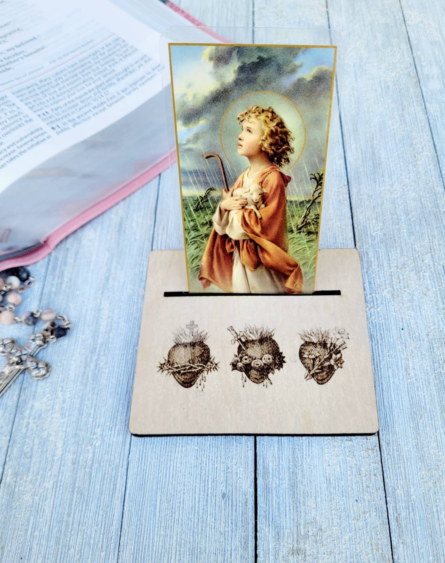 Hearts of the Holy Family Card Holder / Scripture or Prayer Card Stand ...